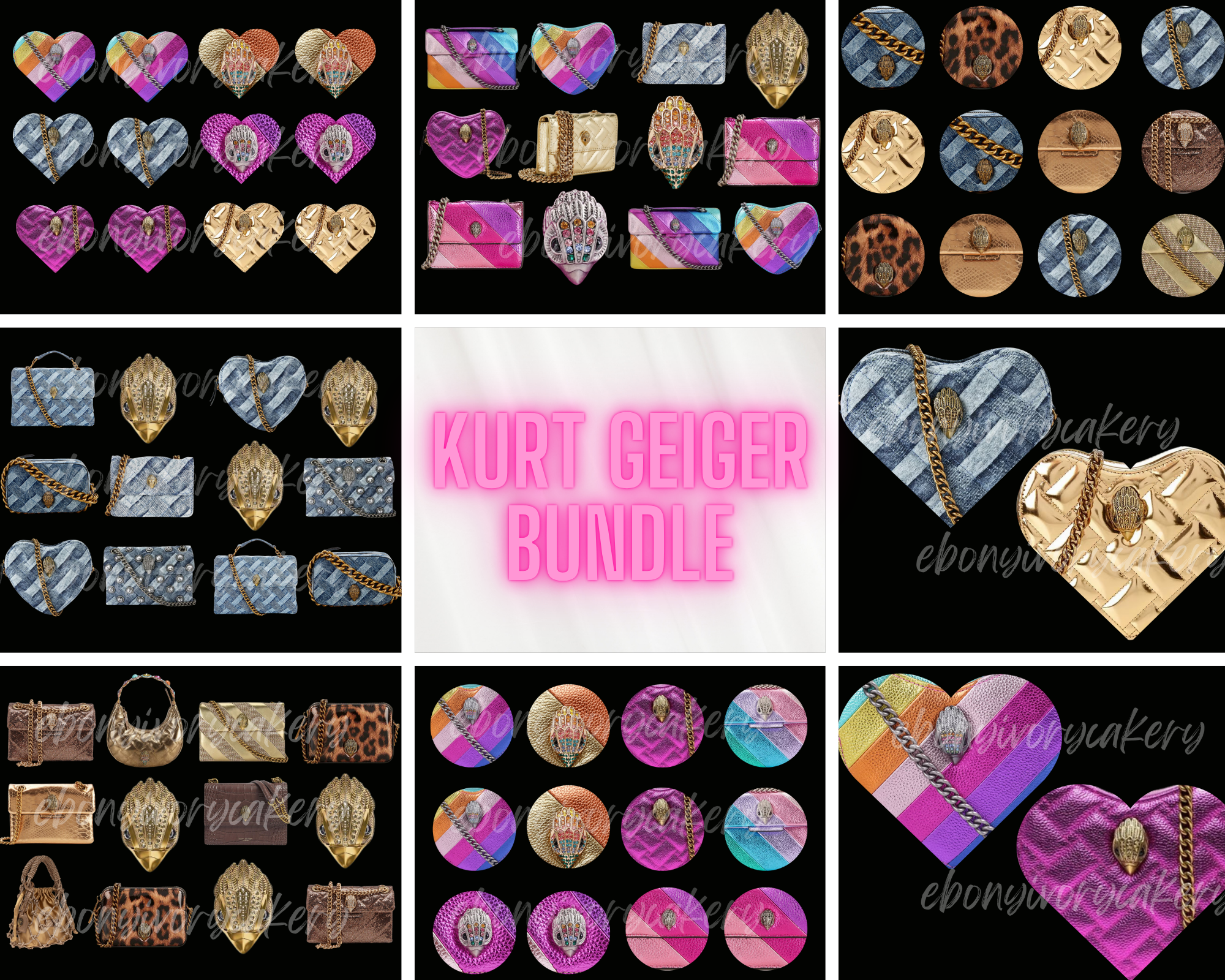 Kurt Geiger Template Bundle with Kurt Geiger Wallpaper – Ebony Ivory Cakery